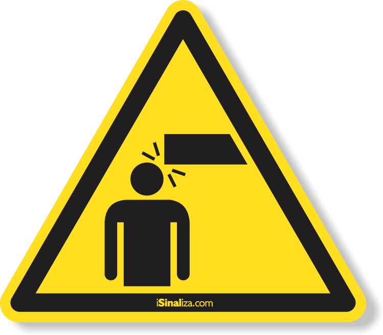 Pacote de Etiqueta Iso W020 Risco De Colisão Acima Da Cabeça (10 Und ...