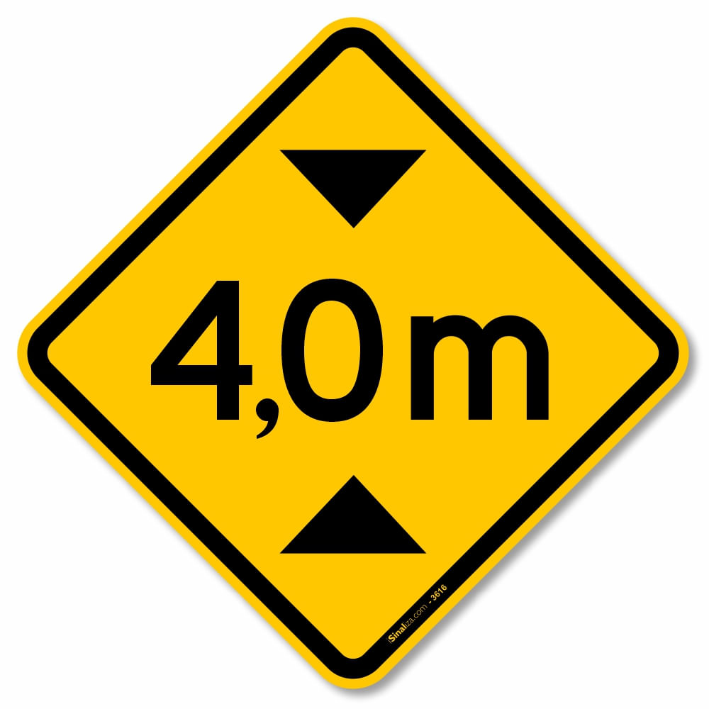 PLACA ALTURA LIMITADA 4.0 METROS A-37 - iSinaliza.com - Loja de Sinalização