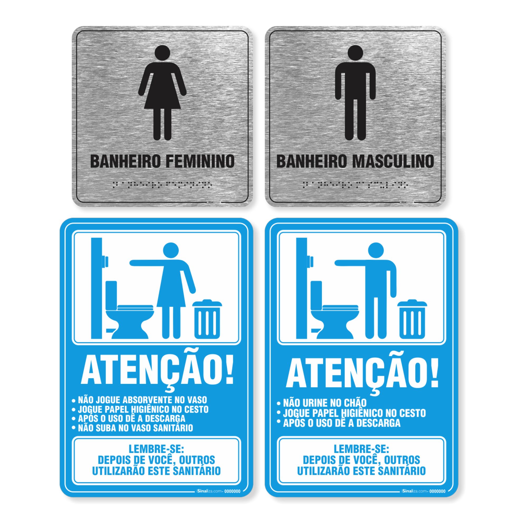 Kits Placa de Sinalização Banheiro - iSinaliza.com - Loja de Sinalização